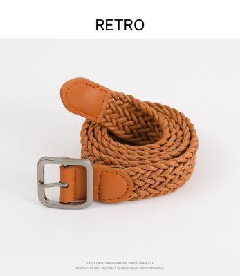 China 3.5cm Fabric Leather Web Belt with Alloy Needle Buckle Durable Casual for sale