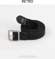 China 3.5cm Fabric Leather Web Belt with Alloy Needle Buckle Durable Casual for sale