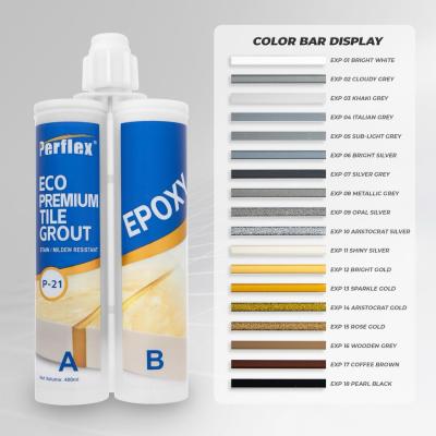 China P-21 glossy and matt eco-epoxy tile grout, anti-mould, eco-friendly, stain-resistant, waterproof for sale