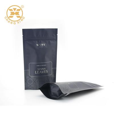 China Custom Printed Spice Leaf Packaging Ziplock Pouches with Gold Foil Design - Multiple Material Structures for Coffee, Tea & Food Products for sale