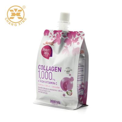 China LDPE Beverage Jolly Sachet Packaging 1000mg Liquid Stand Up Pouch with Central Spout - 20-200 Micron Thickness, Food Grade Certified for sale