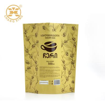 China Custom 500g Coffee Packaging Bags with Zipper and Valve - 50-200 Micron Food Grade Materials for sale