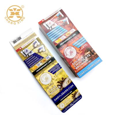China Custom Food Grade Chocolate Bar Packaging Box with Flap - CMYK+PMS Printing for Snack Bars 50-100 Units for sale