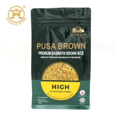 China Custom 5kg Eight-Side Seal Ziplock Rice Packaging Bag - 20-200 Micron Thickness with Food Grade Certification for sale