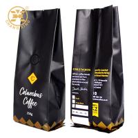 China Custom Matte Coffee Packaging Bags with Quad Seal & One-Way Valve - 250g to 2kg Sizes, FDA & ISO9001 Certified for sale