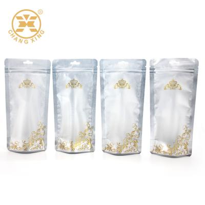 China Clear Front Silver Back Metallized Stand Up Pouch with Resealable Zipper - 250g to 2kg Sizes - FDA & ISO9001 Certified for sale