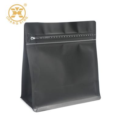China Black Ziplock One-Way Degassing Valve Coffee Bags 20-200 Microns Thickness 250g-5kg Sizes for sale