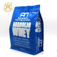 China Customized Plastic Flat Bottom Pouch with Zipper Protein powder packaging bag for sale