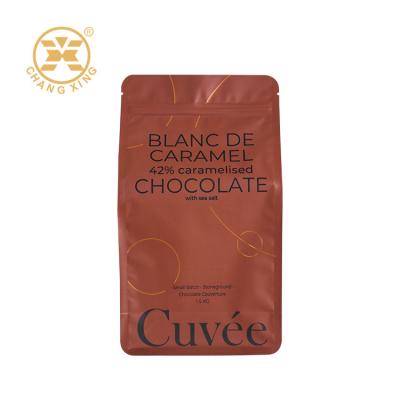 China Matte Finish 16oz Coffee Packaging Bags Flat Bottom Pouch With Zipper for sale