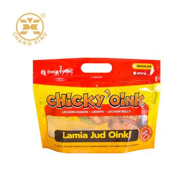 China Custom Printing Zip Lock Rotisserie Chicken Packaging Bags 500g Standing With Pocket for sale