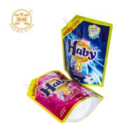 China Custom Printed Liquid Bag Plastic Detergent Packaging Bag Stand Up Pouch With Corner Spout for sale