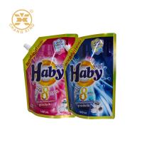 China Custom Printed Liquid Bag Plastic Detergent Packaging Bag Stand Up Pouch With Corner Spout for sale