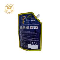 China Custom Printed Liquid Bag Plastic Detergent Packaging Bag Stand Up Pouch With Corner Spout for sale