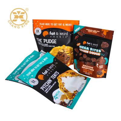 China Custom Printed Cookie Stand Up Pouch Chocolate Chip Zipper Food Packaging Bag Chocolate Chip Cookie Packing Bag for sale
