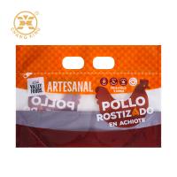 China Custom Hand Punch Hole Zipper Top Roast Chicken Packaging Bag Plastic Roast Grilled Chicken Bag for sale