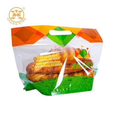 China Custom Printed Good Moisture Proof Bakery Bread Packaging Bags With Clear Window Mini Cake Food Candy Pouch Cookie Packaging for sale