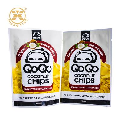 China Custom Logo Snack Packaging Bag Premium Food Grade PET Stand Zipper Gravure Printed For Cashew Nuts Coconut Chips for sale