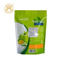 China Custom Printing Sealed Plastic Packaging Bag With Zipper For Green Fruit Juice Frozen Food for sale