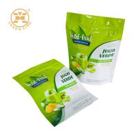 China Custom Printing Sealed Plastic Packaging Bag With Zipper For Green Fruit Juice Frozen Food for sale