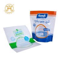 China OEM Custom Logo Design Printed Plastic Stand up Pouch with Clear Window Rice Flour Bean Nuts Packing Doypack Pouch with Zipper for sale