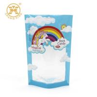 China Factory Price Flexible Full Color Printed Zipper Lock Candy Packaging Bags Self Stand up Plastic Snack Jelly Bean Bags for sale