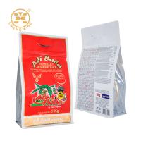 China Customer Design Plastic Rice Packaging Bag Flat Bottom Pouch Zipper Packaging 5kg Basmati Rice Bag for sale