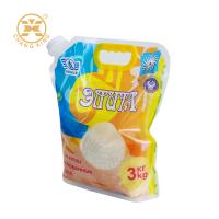 China Custom Rice Packaging Spout Pouch Resealable Plastic Pouch Printed Rice Bag with Handle Rice Bags for sale