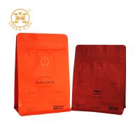 China Custom Printed Flat Bottom Coffee Packaging Bag Zipper Seal Packaging Pouch With Valve for sale
