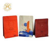 China Custom Printed Flat Bottom Coffee Packaging Bag Zipper Seal Packaging Pouch With Valve for sale