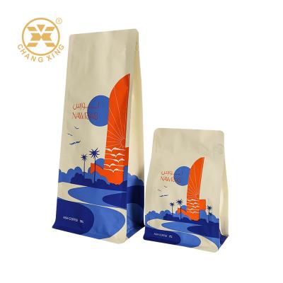 China 250g 500g Custom Coffee Flat Bottom Pouch Stand Up Coffee Beans Packaging Bags Moisture Proof Zipper Bags for sale