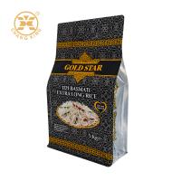 China Custom Plastic 5kg Rice Packaging Bags Resealable Zip Lock Pouch Printed Rice Bag with Handle Flat Bottom Bags for sale