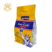 China 5kg 10kg Rice Packaging Bag Flat Bottom Pouch Stand Up Rice Bag For Food Packaging Customized Printing for sale