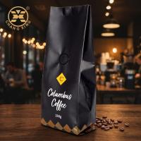 China Custom 500g Capacity Stand Up Pouch Coffee Packaging Bags with Resealable Zipper and One-Way Degassing Valve for sale