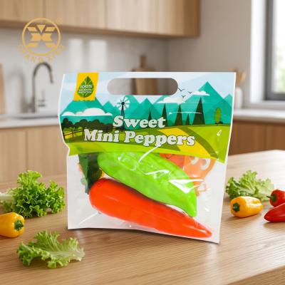 China Custom Logo Anti-Fog Vacuum Packaging Bag With Breathable Air Holes For Fresh Produce for sale