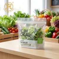 China Vegetable Packing Bags resealable vent hole plastic zipper pouches with vivid printing for fresh fruits vegetables and meat packaging for sale