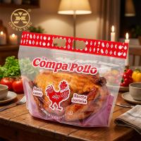 China Custom Printed Anti-Fog Roast Chicken Packaging Bags with Zipper and Customizable Micro Vent Holes for sale