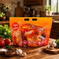 China Custom Printed Microwaveable Anti Fog Zipper Top Roast Chicken Packaging Bag for sale
