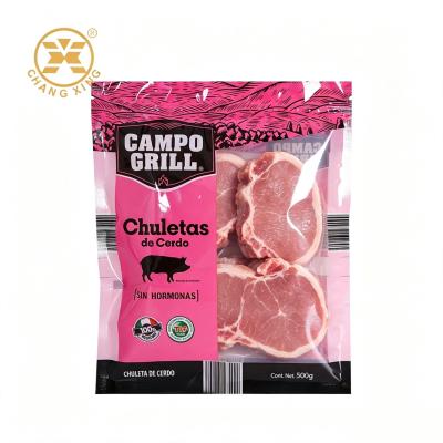 China Custom Fresh Meat Packaging Bag With Clear Window Food Packaging Vacuum Sealed Bag For Frozen Shrimp Fish Beef Pork Steak for sale