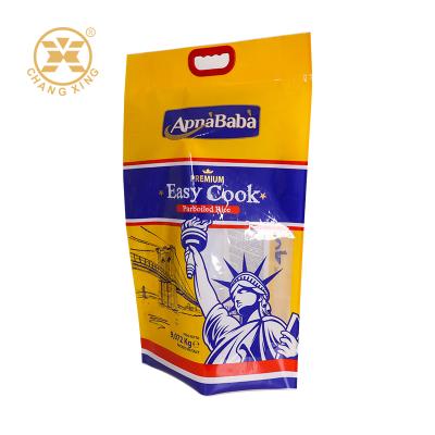 China Customized Printing Rice Packaging Bag with Waterproof Zipper and Gravure Printing for Food Cereal Grain for sale