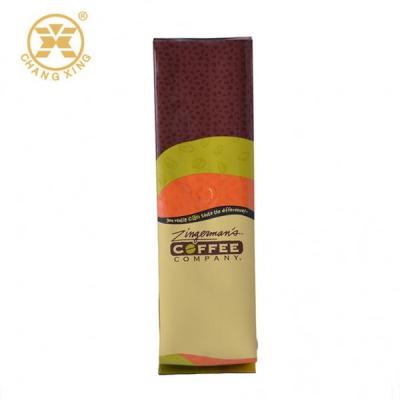 China Quad seal side gusseted coffee packaging bag aluminum foil pouch for sale