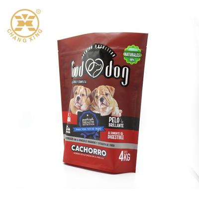 China Stand Up Resealable Pet Food Pouch 1kg 2kg 4kg with Plastic Zipper and ISO 9001 Certification for sale
