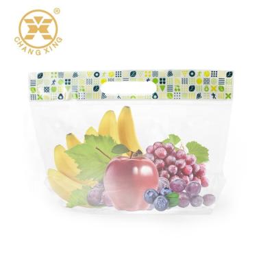 China 0.5kg Clear Stand-Up Zipper Pouch with Vent Holes for Fruit Packaging | 100g-5kg Custom Sizes | ISO 9001 Certified for sale