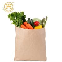 China 500g Kraft Supermarket Vegetable Packing Bags Eco Friendly  Pure Color Waterproof Packing for sale