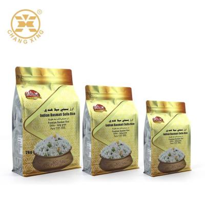 China 5kg Rice Packaging Zip Lock Bags with Flat Bottom Design - 20-200 Micron Thickness Food Grade Plastic with UV Vanish for sale