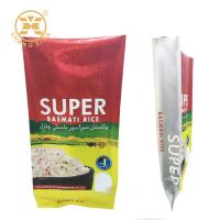 China 1KG 2KG Box Bottom Zipper Pouch Resealable Rice Packaging Bag 20-200 Microns Food Grade for sale