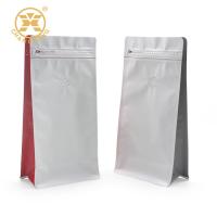 China Flat Bottom VMPET Aluminum Coffee Bags 250g-500g with Zip Lock and Food Grade Certification for sale