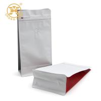 China Flat Bottom VMPET Aluminum Coffee Bags 250g-500g with Zip Lock and Food Grade Certification for sale