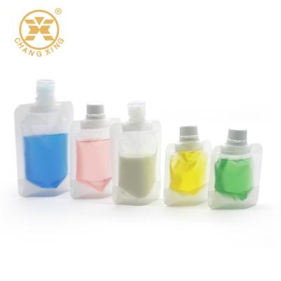 China 5ml 10ml 50ml Plastic Flip Top Cap Screw Bag with 8.6mm 10mm Spout for Liquid Soap and Cosmetic Packaging for sale