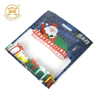 China Custom OPP Snack Packaging Bags 20-200 Micron Transparent Stand Up Pouches With Single Hole Handle for sale