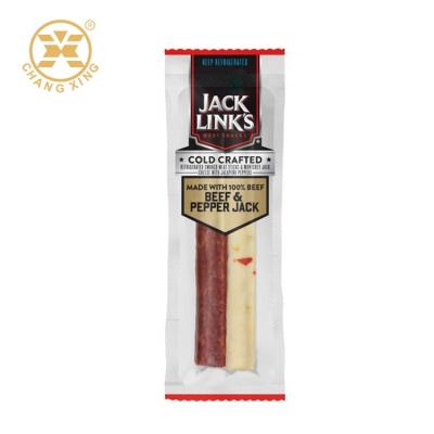 China 100g Beef Jerky Packaging Bag with Aluminum Foil Lining 20-200 Microns Thickness Resealable Zipper for sale